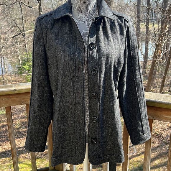 Talbots | Jackets & Coats | Talbots New Tags Houndstooth Black Grey ...